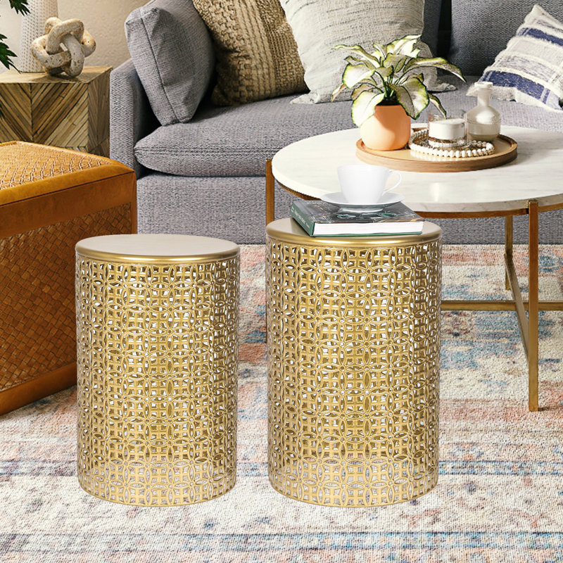 Round metal accent table store